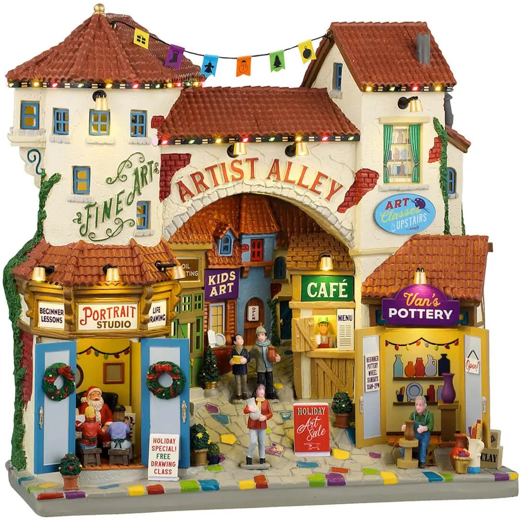 Lemax artist alley verlichte facade Caddington Village 2024 kopen ...