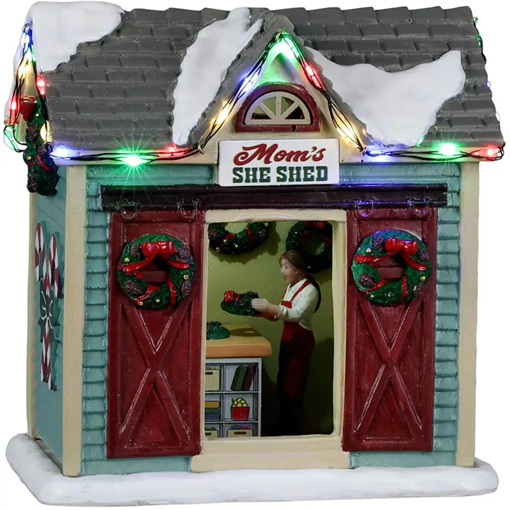 Lemax mom’s she shed verlicht kerstdorp tafereel Harvest Crossing 2022 ...